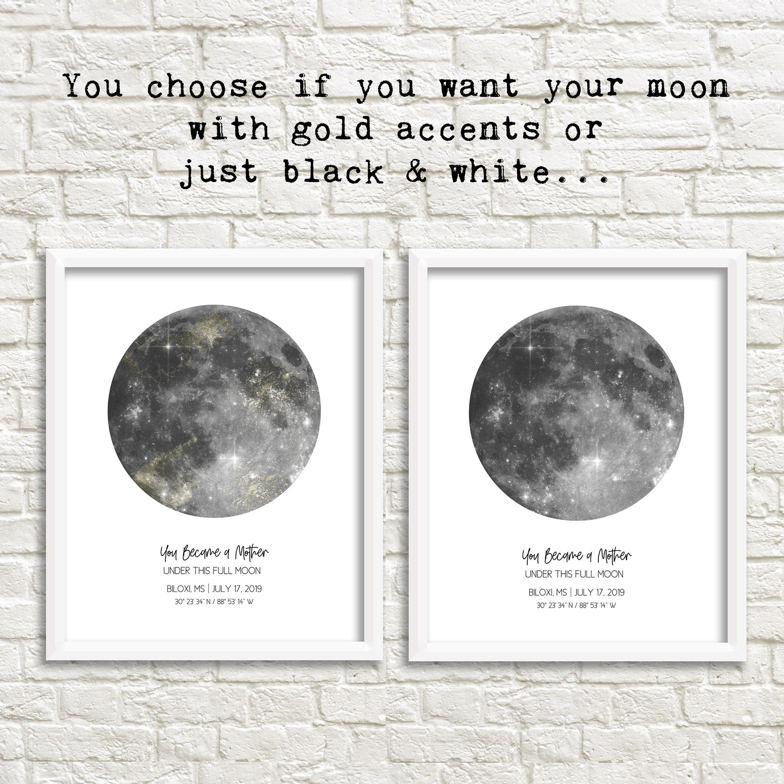 Custom Moon Print, Custom Anniversary Print, Personalized Moon Phase ...