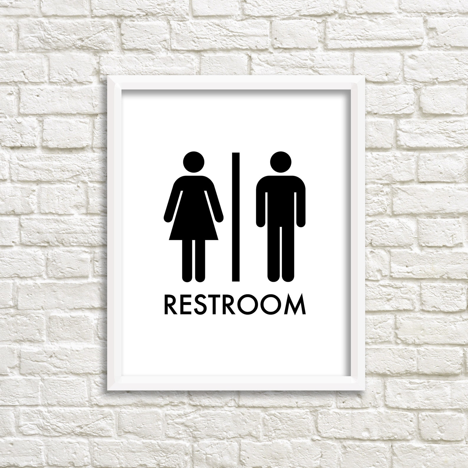 Printable Bathroom Art, Custom Bathroom Door Art, Black and White ...