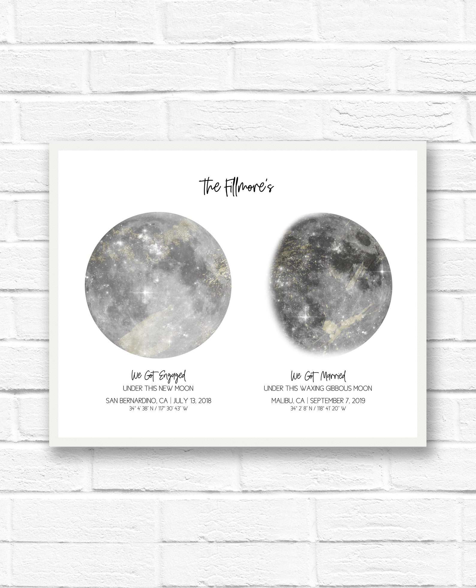 Personalized Moon Phase by Date, Custom Anniversary Gift, Personalized ...