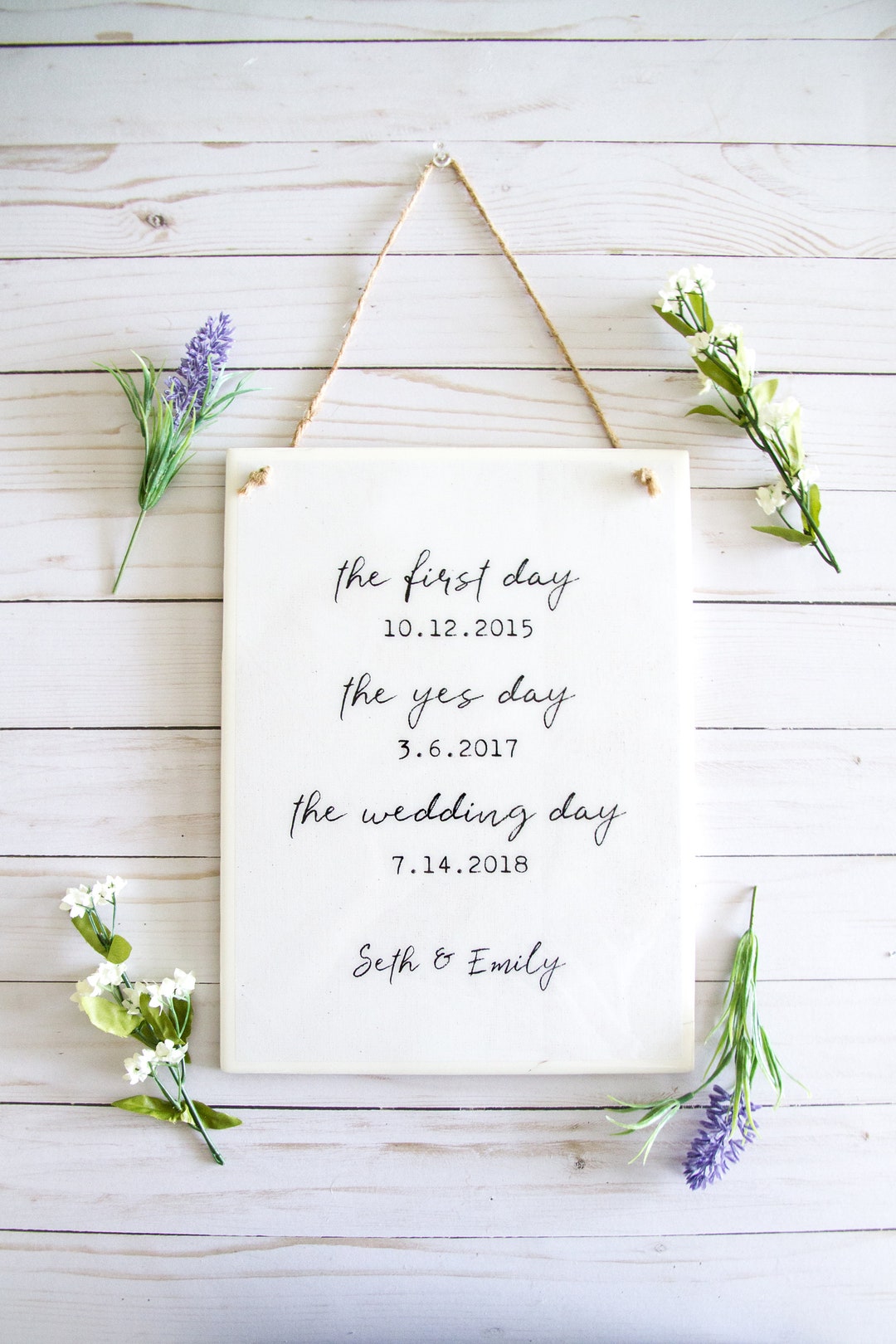 Important Dates Sign, Personalized Anniversary Gift, Custom Wedding ...