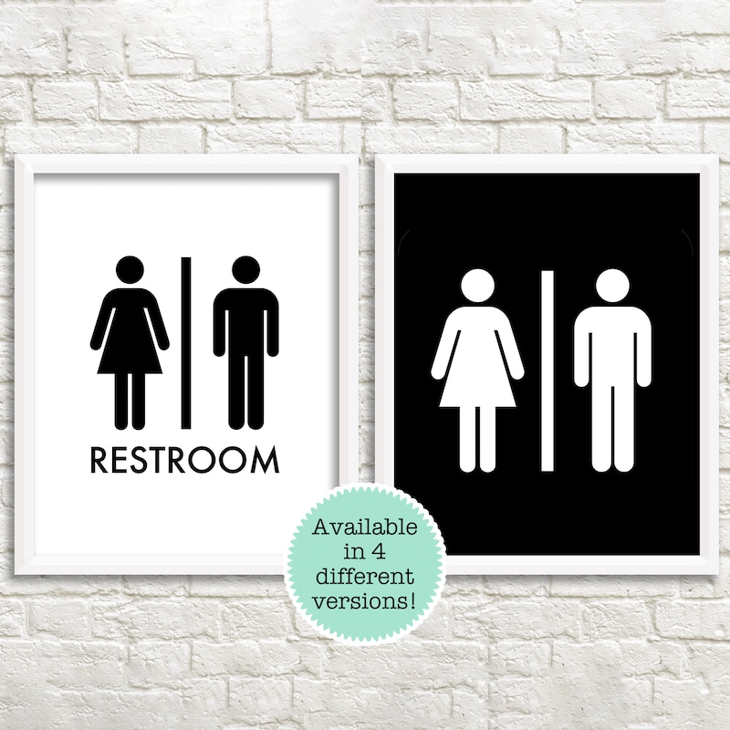 Unisex Bathroom Signs - Etsy