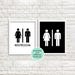 Printable Bathroom Art, Custom Bathroom Door Art, Black and White ...