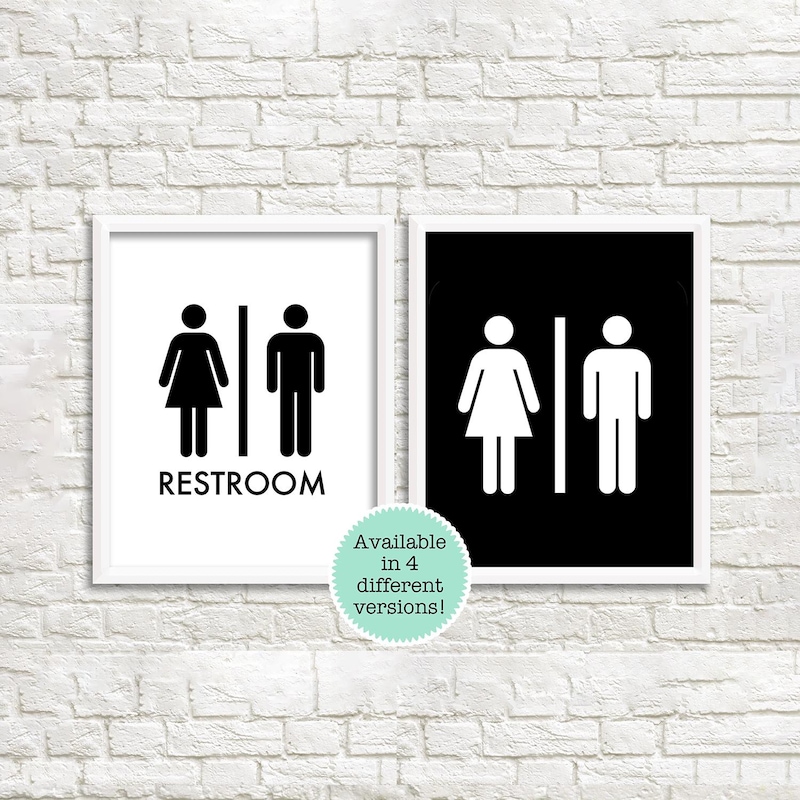 Unisex Bathroom Signs - Etsy