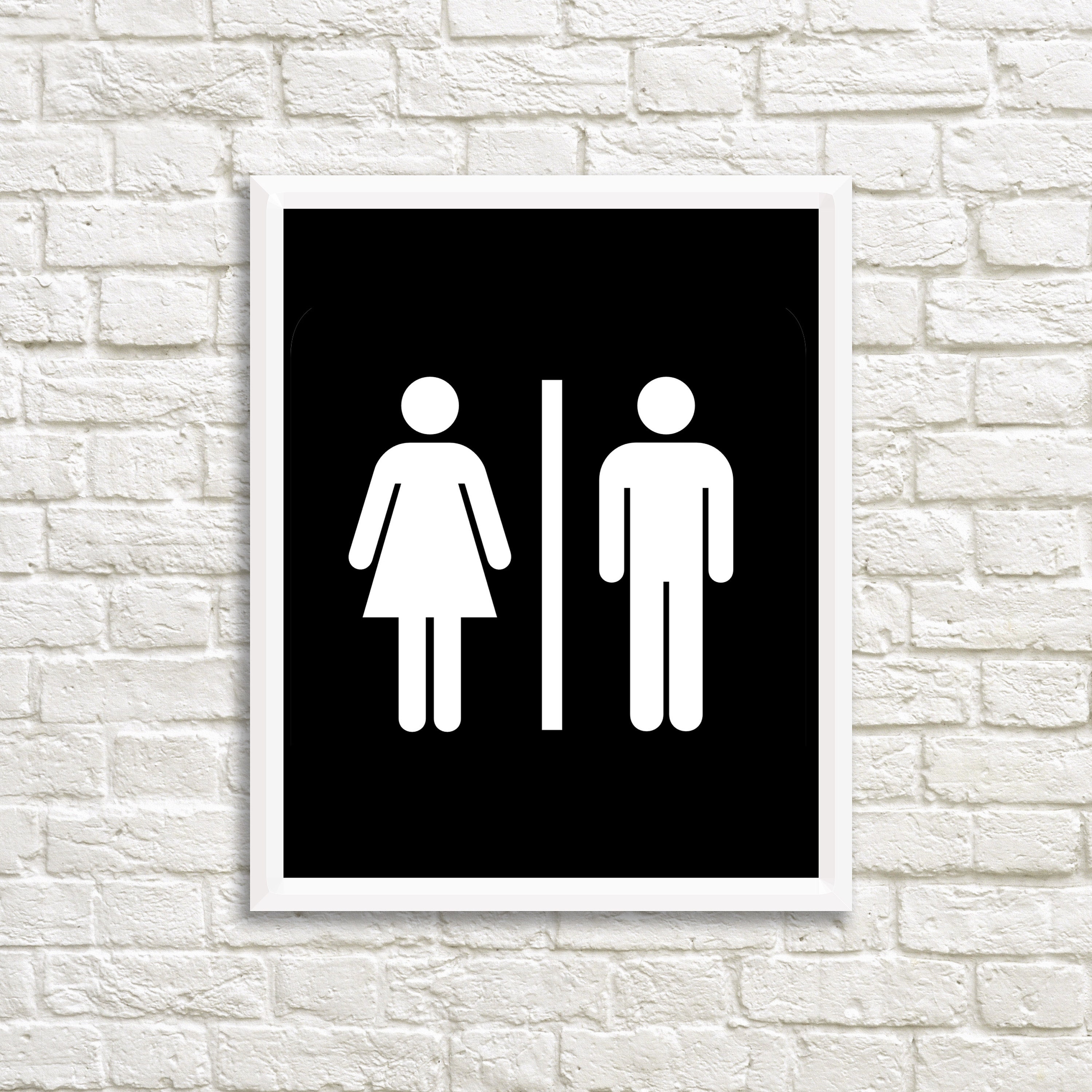 Printable Bathroom Art, Custom Bathroom Door Art, Black and White ...