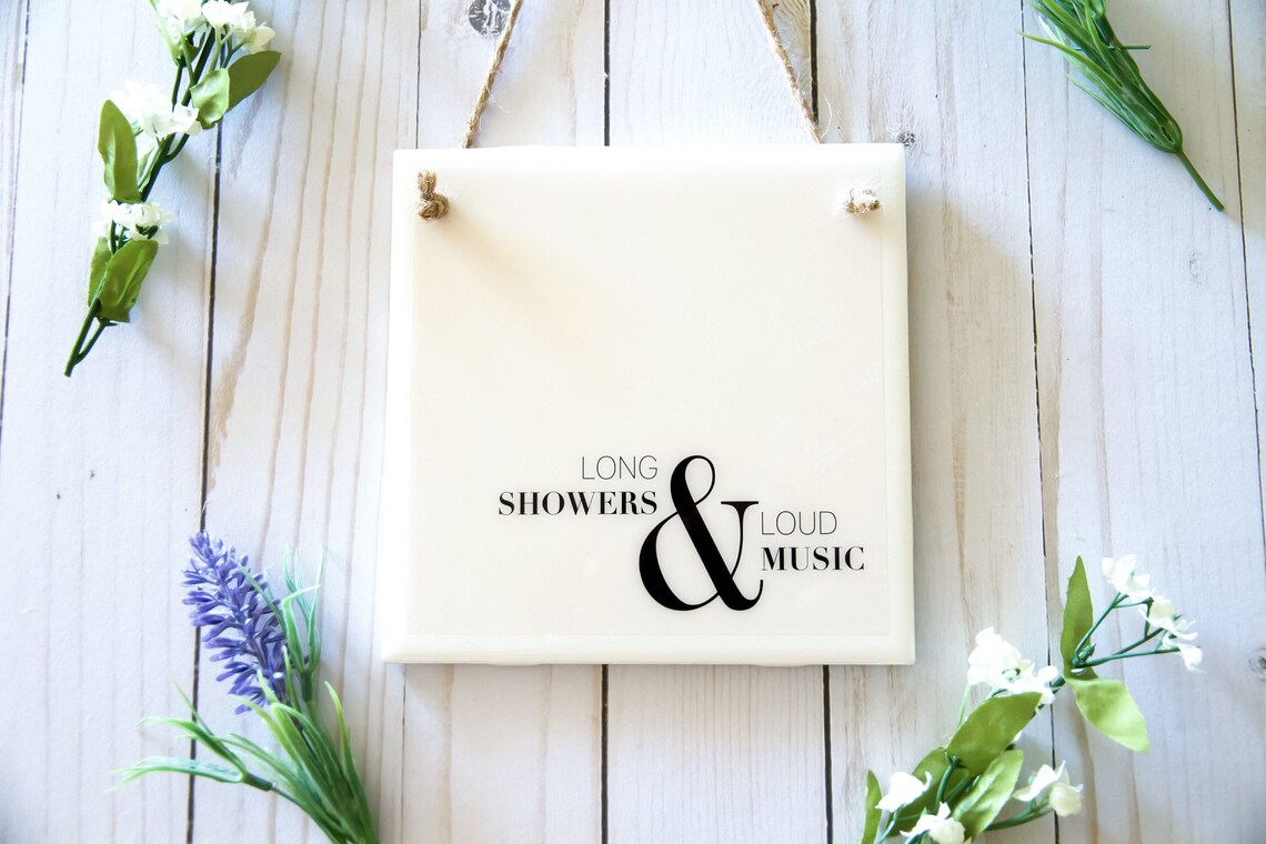 Bathroom Wall Art Ceramic Tile Sign Bathroom Wall Decor | Etsy