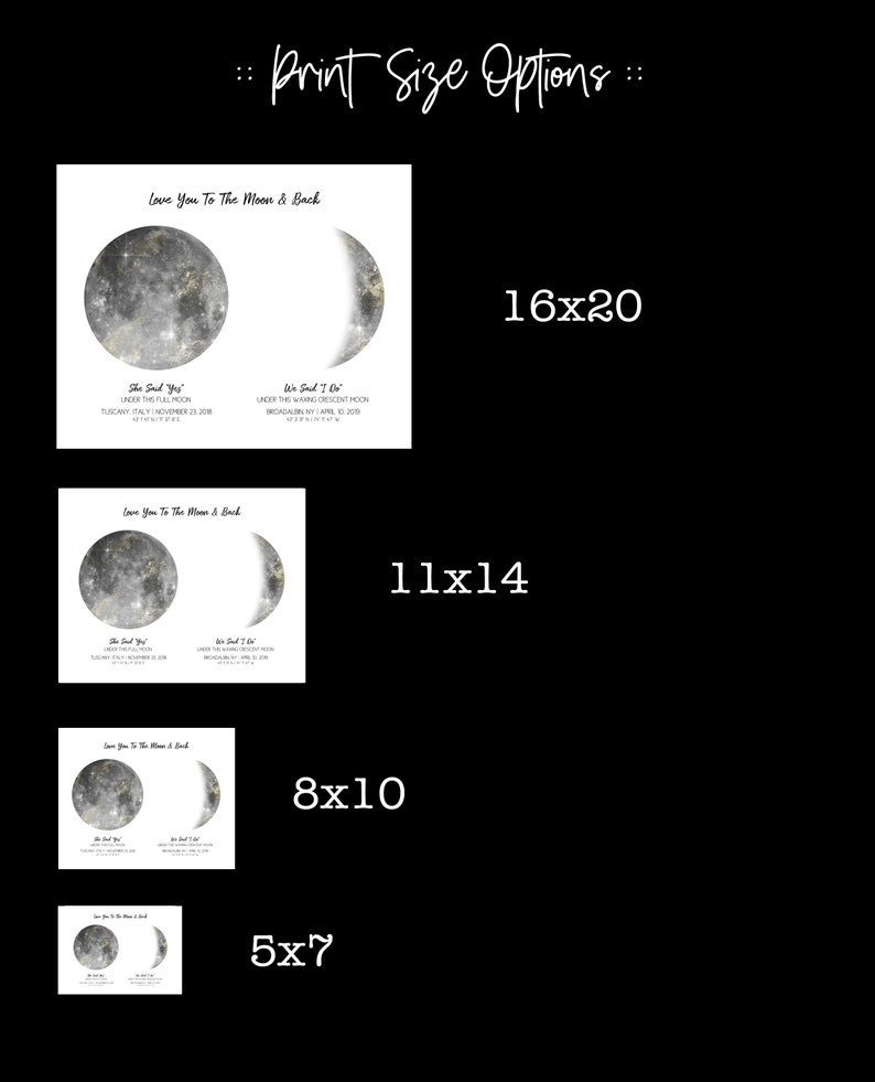 Personalized Moon Phase by Date, Custom Anniversary Gift, Personalized ...