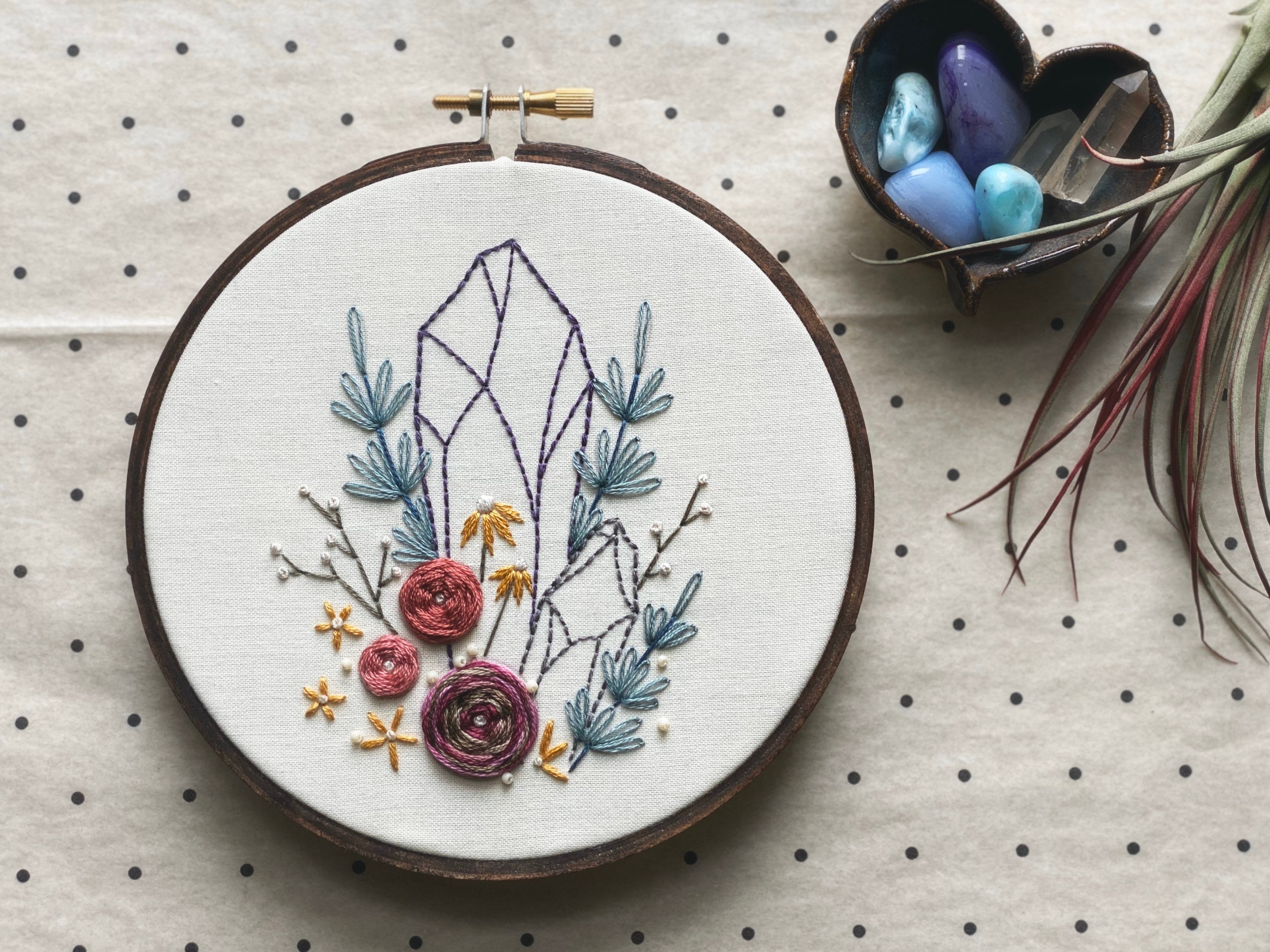 Crystal Garden Pre-printed Embroidery Pattern Kit With Supplies - Etsy