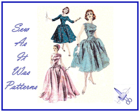 Butterick 7618 Evening Dress Cocktail Formal Gown Flared Skirt - Etsy ...