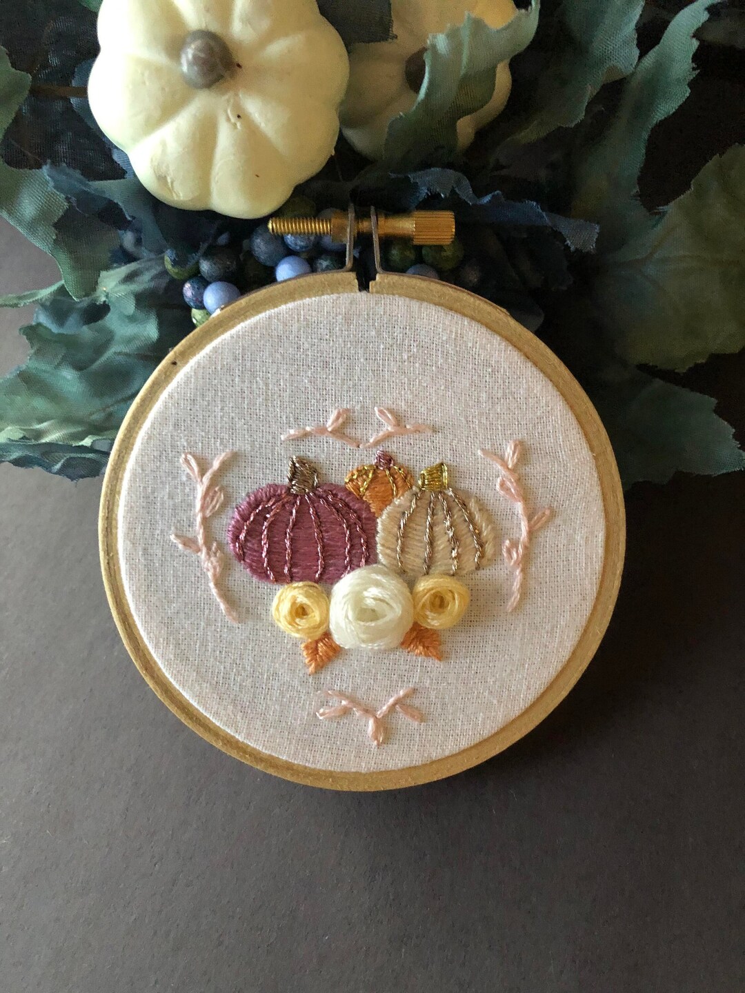 Pumpkins and Roses / 3-inch Hand Embroidered / Halloween - Etsy