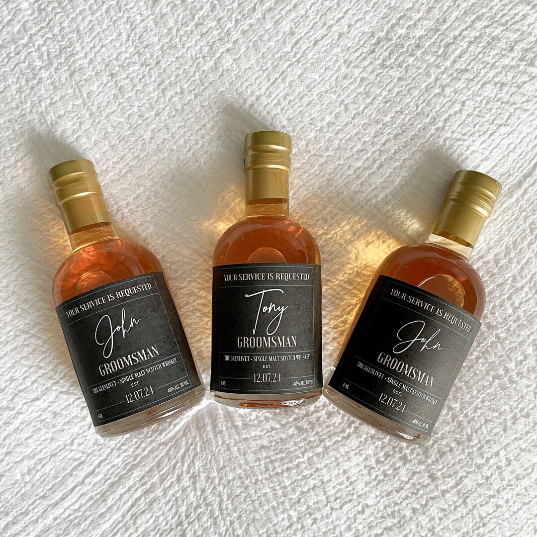 Minimalist Best Man Groomsman Bridesman Bourbon Whiskey Label ...