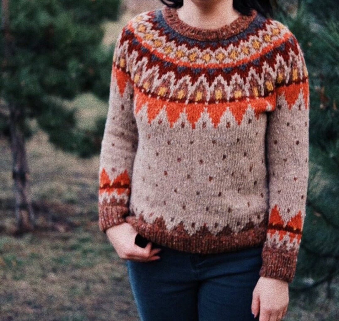 Tweed Merino Wool Fair Isle Sweater – Unisex Icelandic Lopapeysa - Etsy