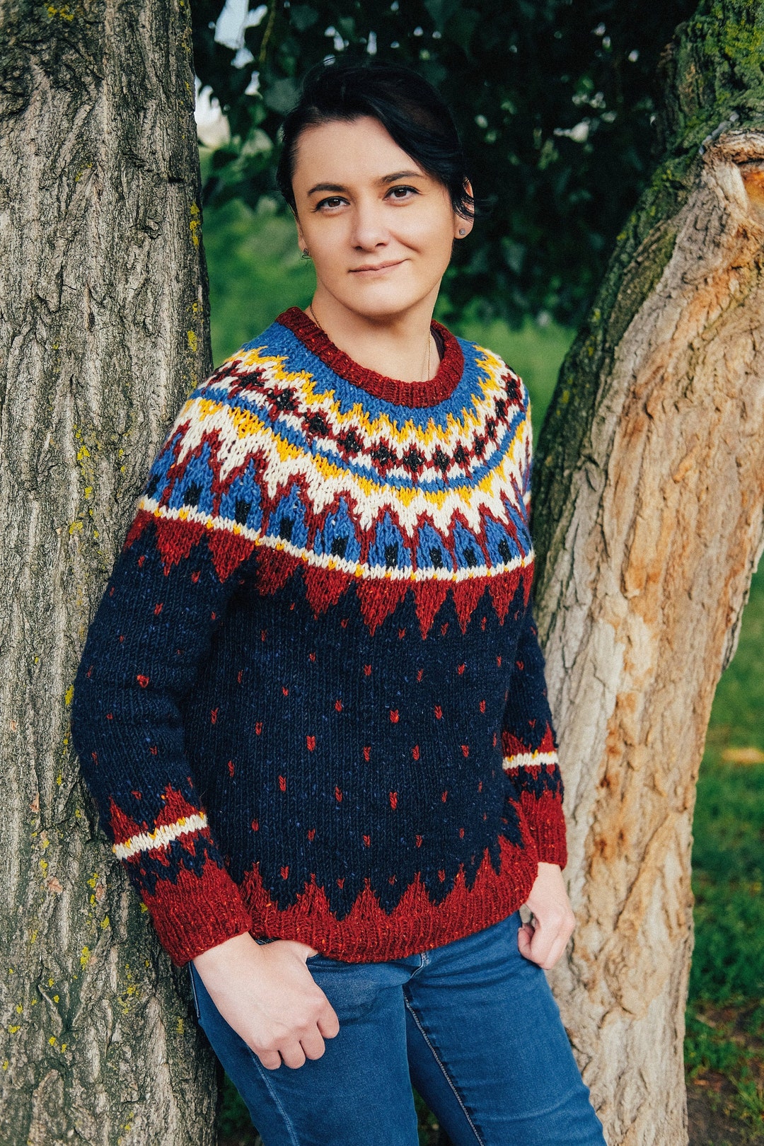 Unisex Toasty 100% Tweed Merino Wool Jumper/pullover - Fair Isle ...