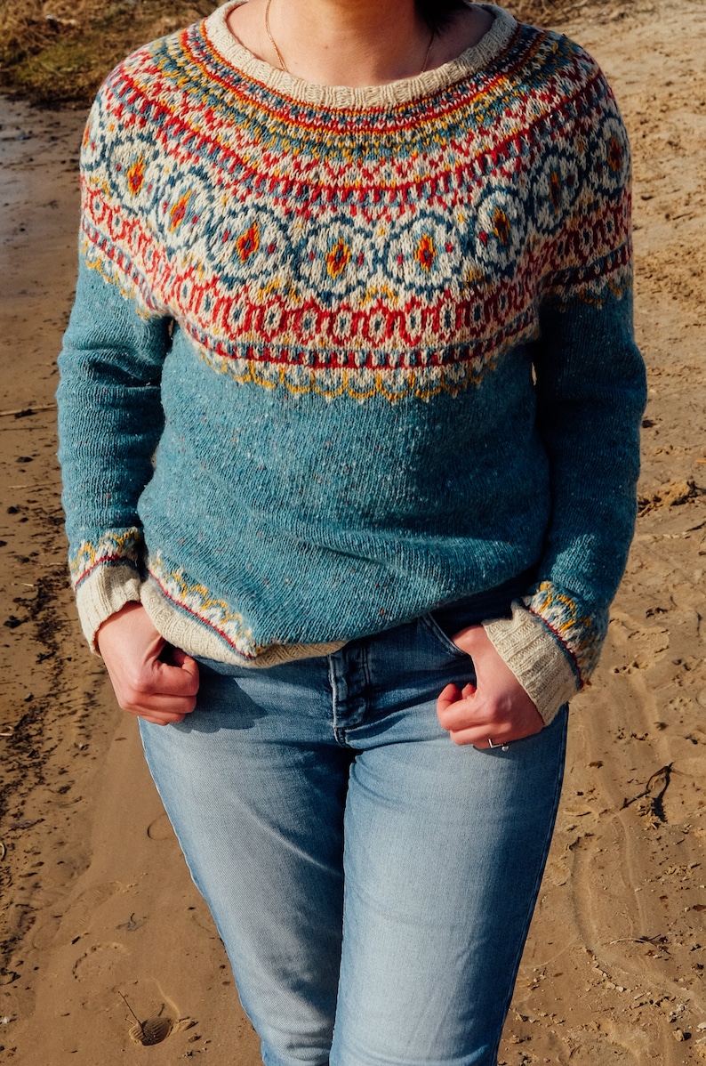 Blue 100% Tweed Lopapeysa Pullover - Etsy