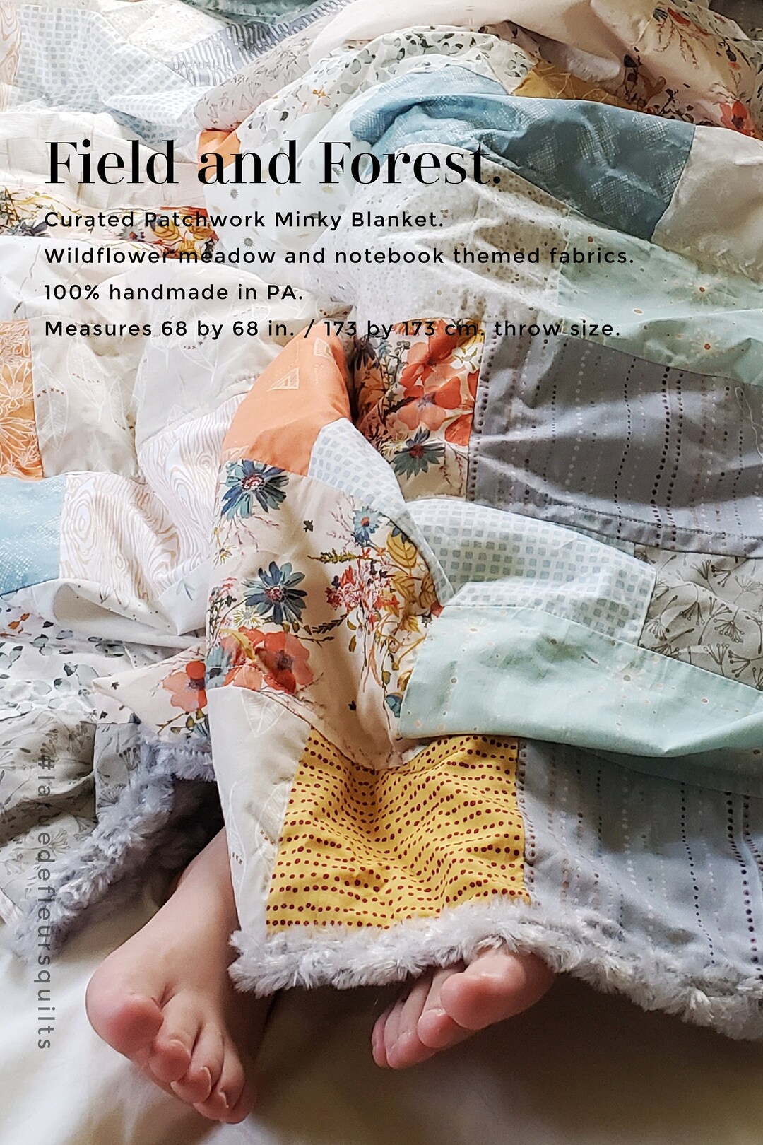 Wildflower Meadow Minky Blanket: Modern Patchwork Throw - Etsy Australia