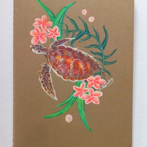 Sea Turtle Journal, Sea Turtle Hand-painted Journal Cover, Sea-turtle ...