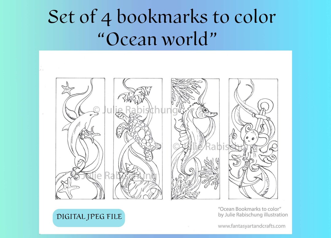 Bookmarks to Color, Printable Bookmarks, Bookmarks Set to Print and ...