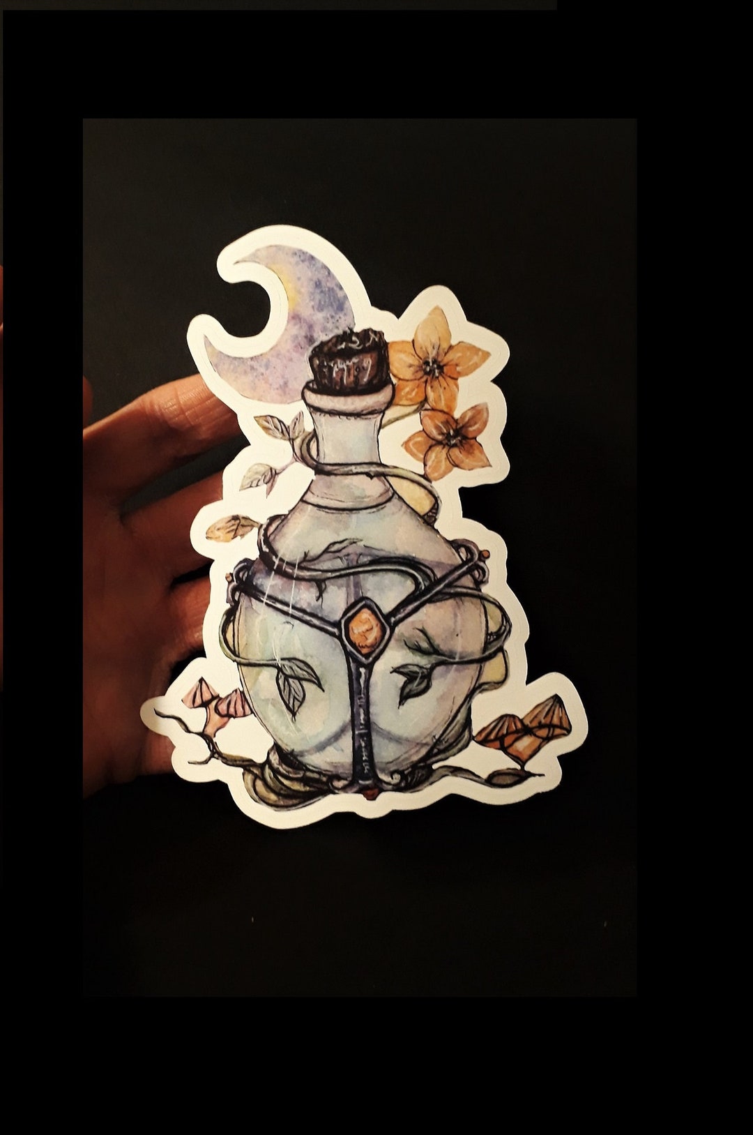 Potion Bottle Sticker, Potion Bottle Laptop Decal, Wicca Sticker, Witch ...