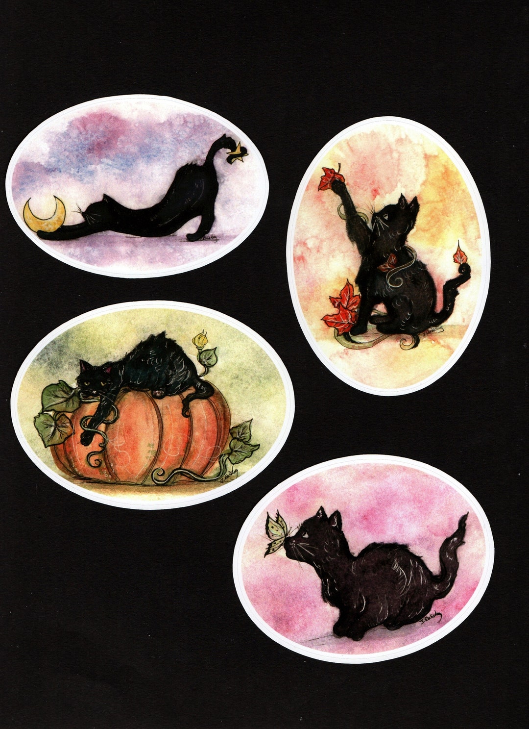 Black Cats Sticker, Black Cat Vinyl Sticker, Black Cat Sticker, Cat ...