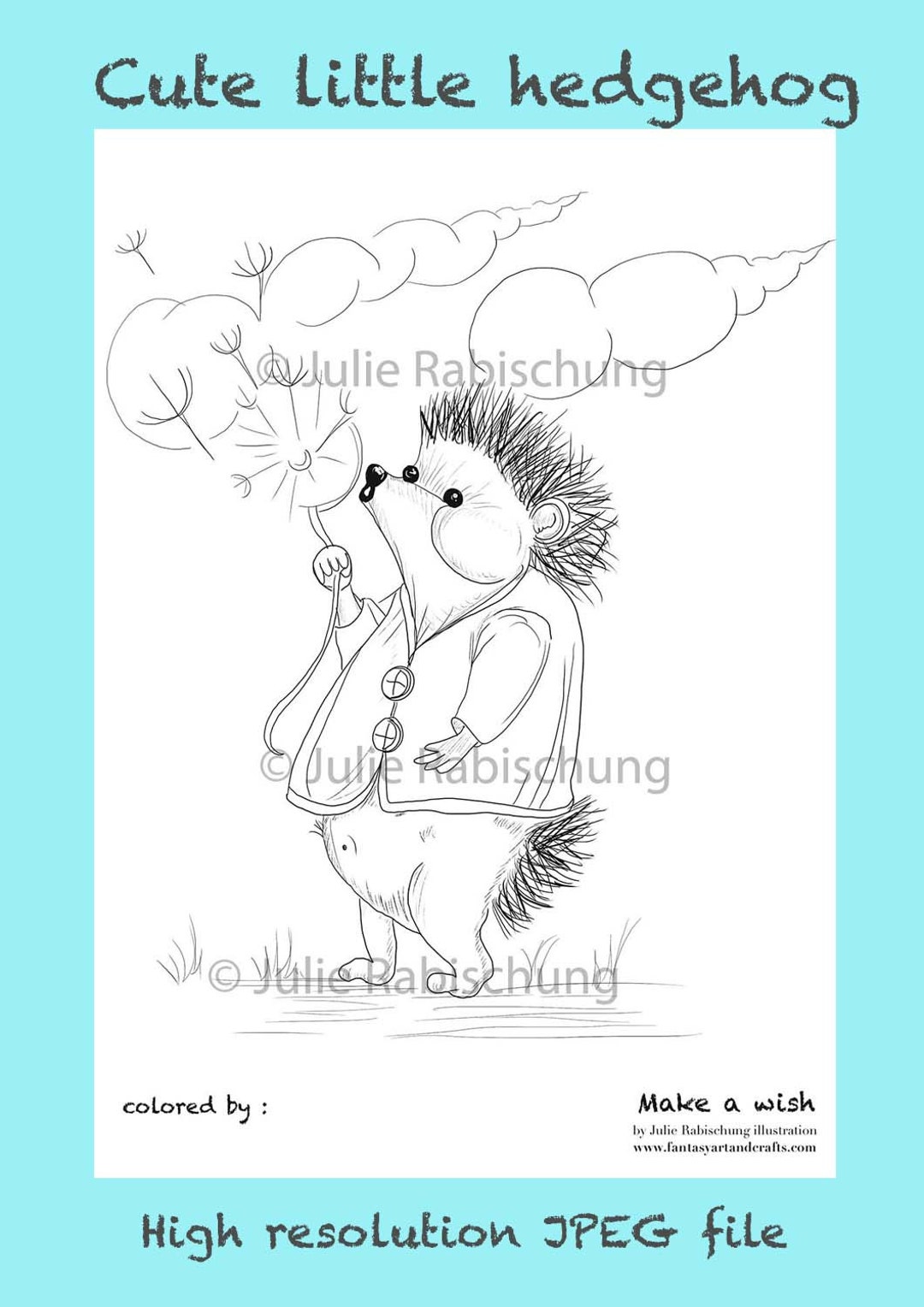 Cute Hedgehog Coloring Page