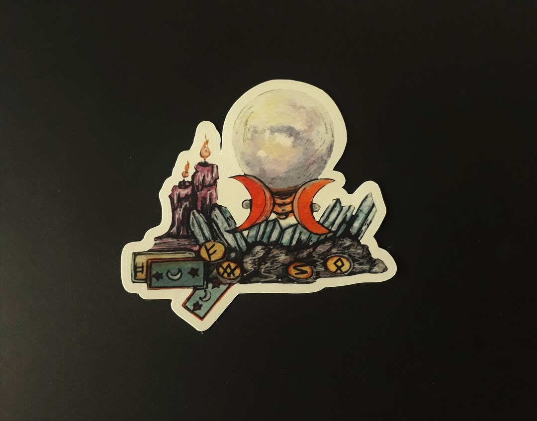 Crystal Ball Sticker, Crystal Ball Vinyl Decal, Divination Tools ...