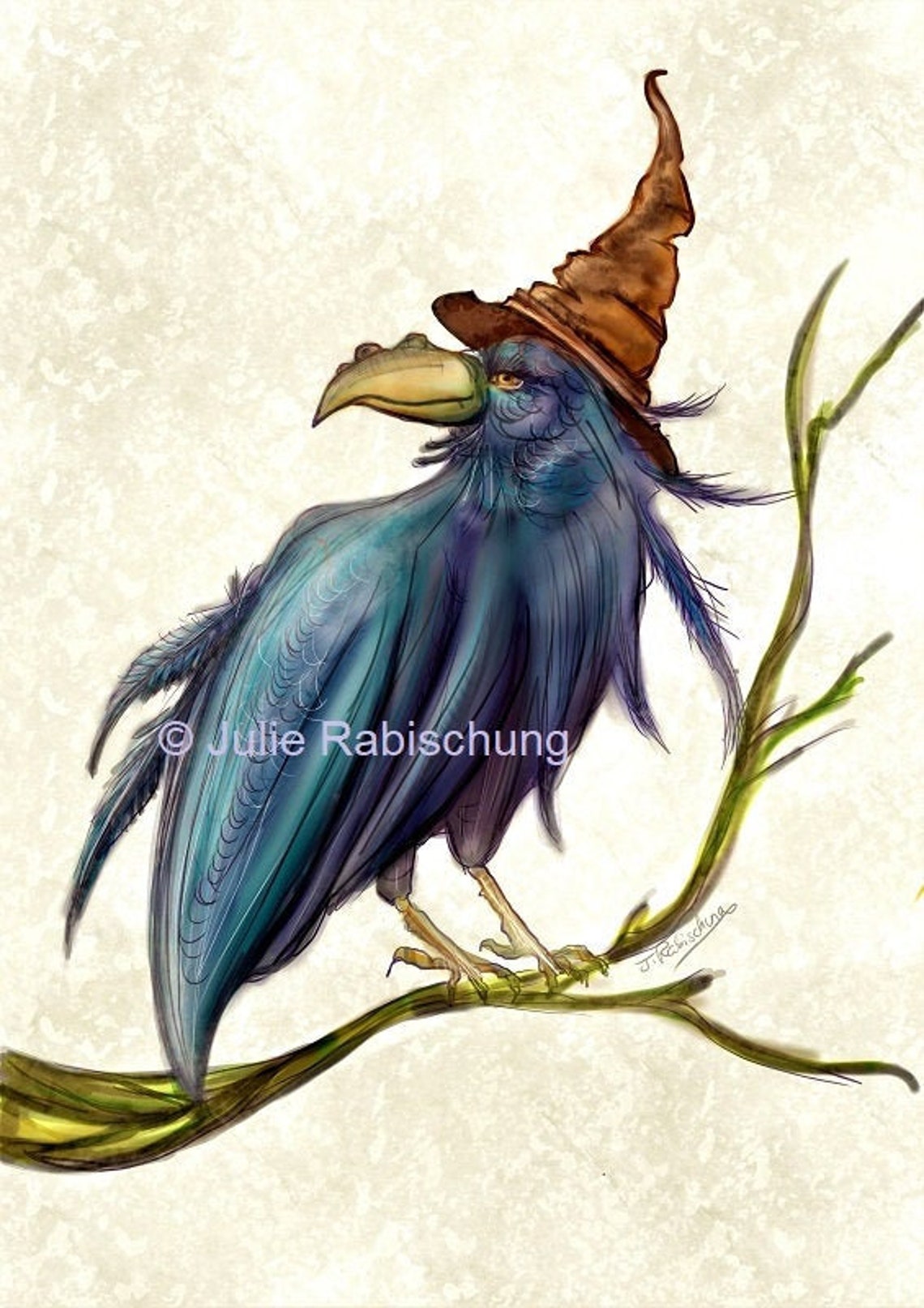 Wizard Raven Art Print Magical Art Print Magical Raven Art - Etsy