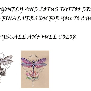 Dragonfly and Lotus Tattoo Design,dragonfly Tattoo,lotus Flower Tattoo ...