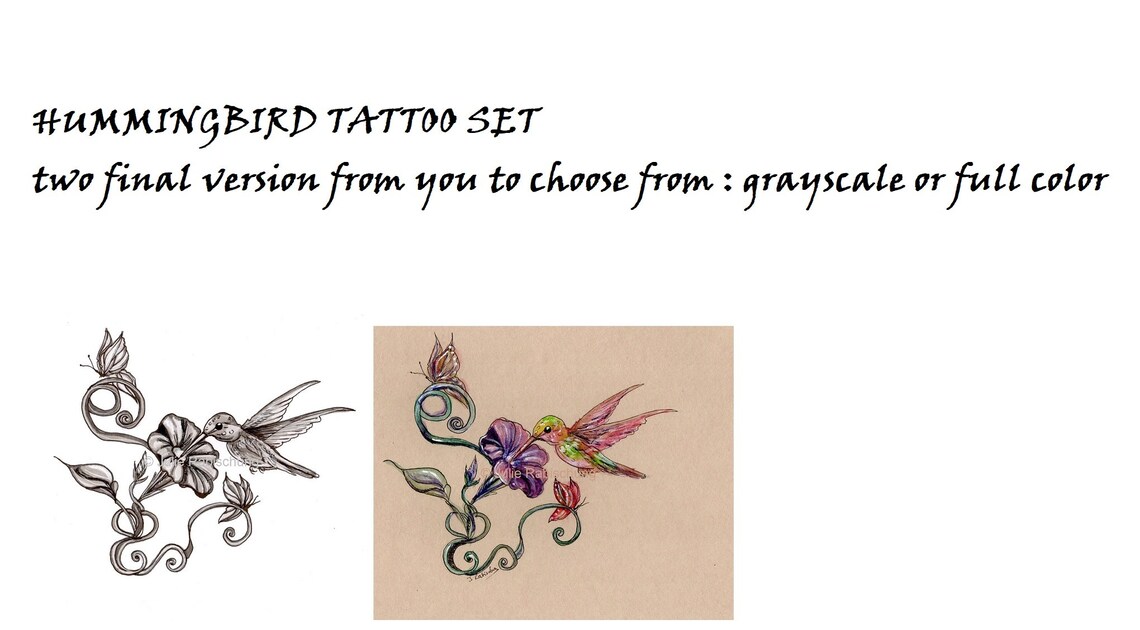 Hummingbird Tattoo Designtattoo Flashtattoo - Etsy