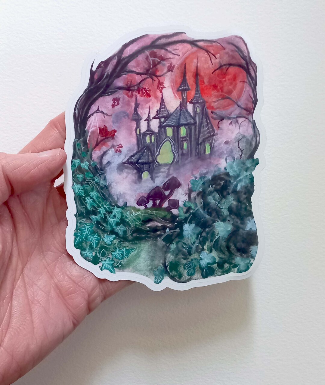 Haunted Castle Sticker, Goth Sticker, Haunted Castle Decal, Gothic ...