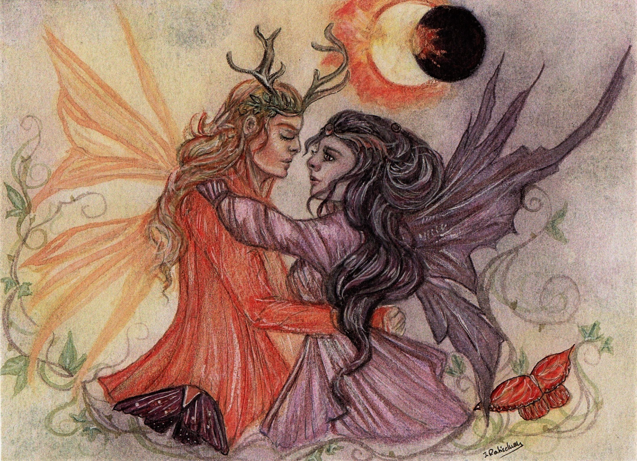 Watercolor Art & Collectibles TX Gothic Fae print Seelie faerie etna.com.pe