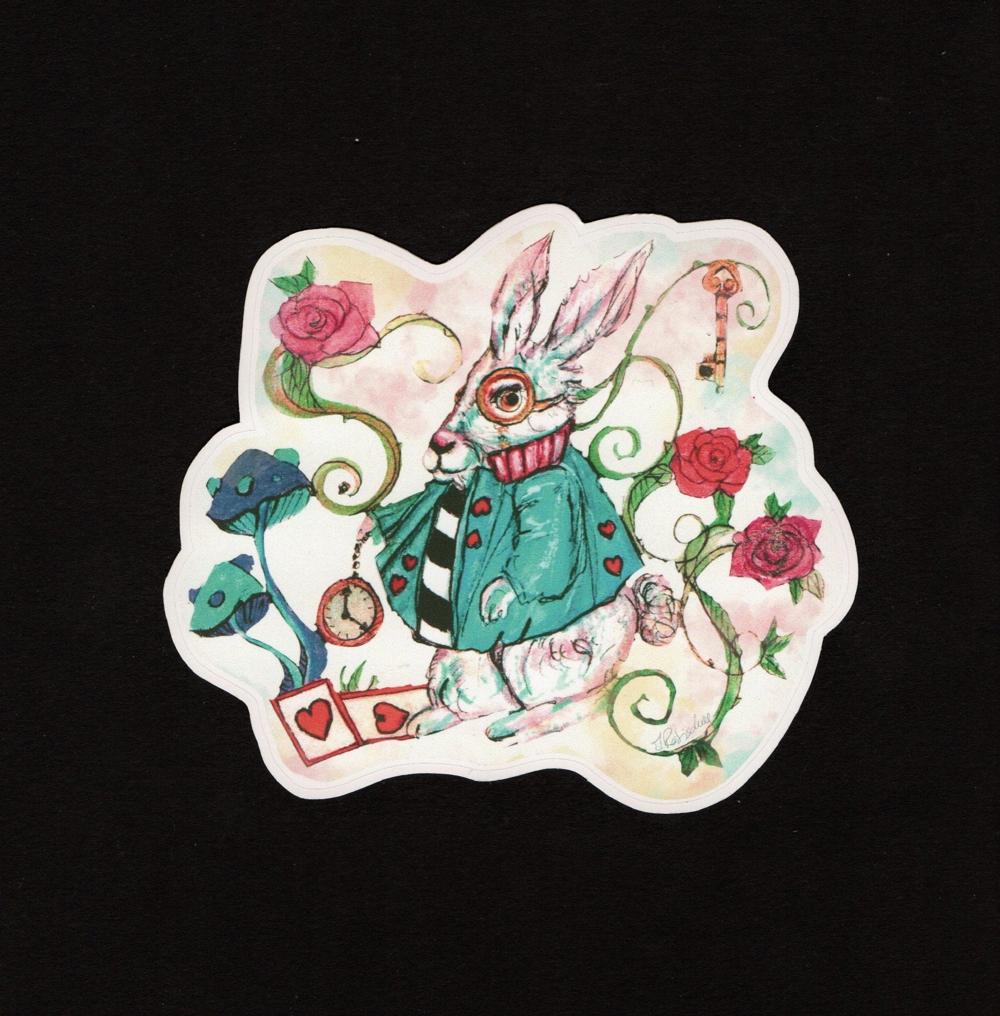 white rabbit sticker wonderland laptop decal white rabbit laptop decal ...