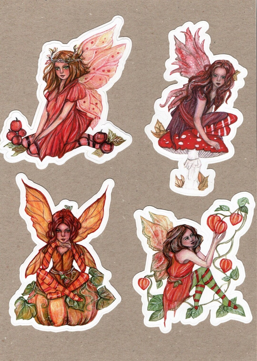 Autumn Fairies Stickers Pack, Autumn Fairies Stickers Bundle, Fairies ...