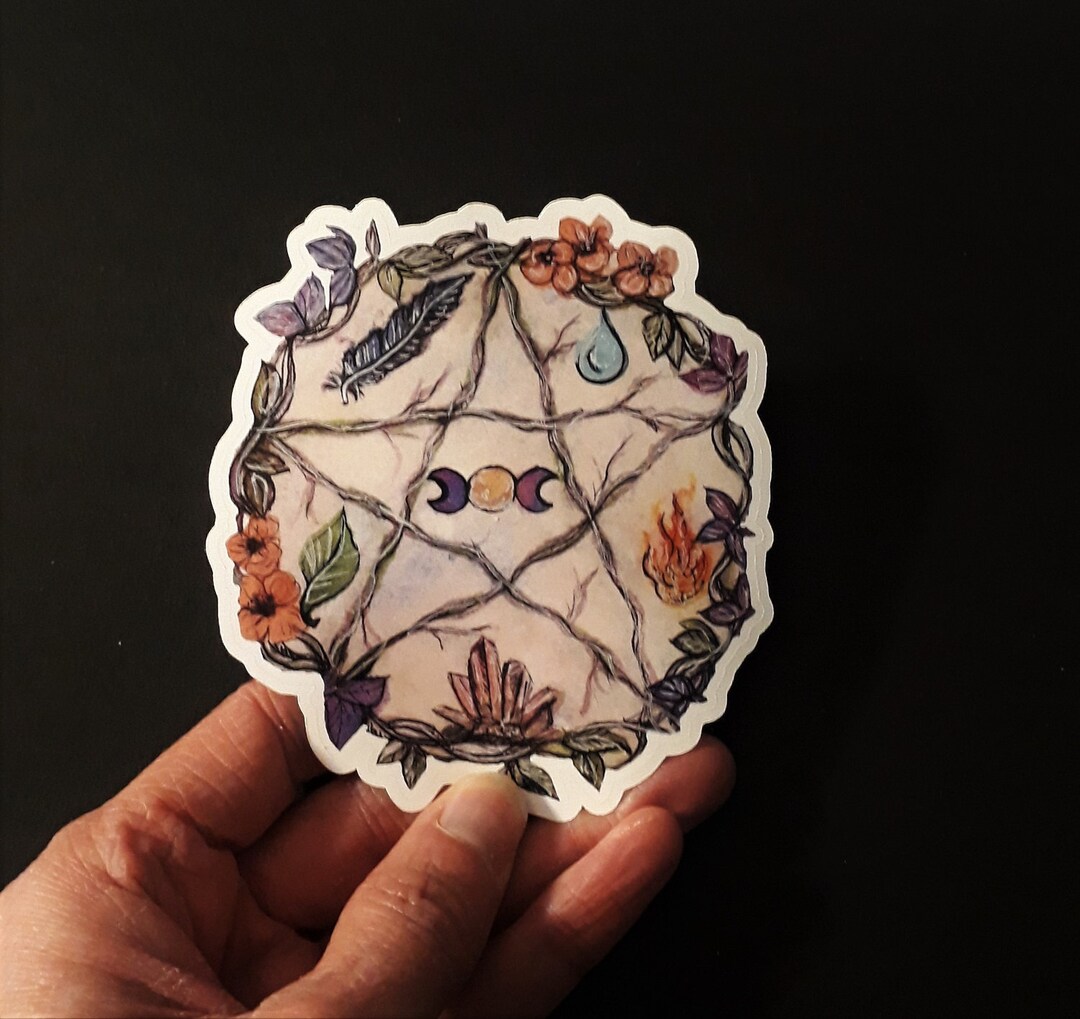 Elemental Pentagram Sticker 4 Elements Pentagram Sticker - Etsy
