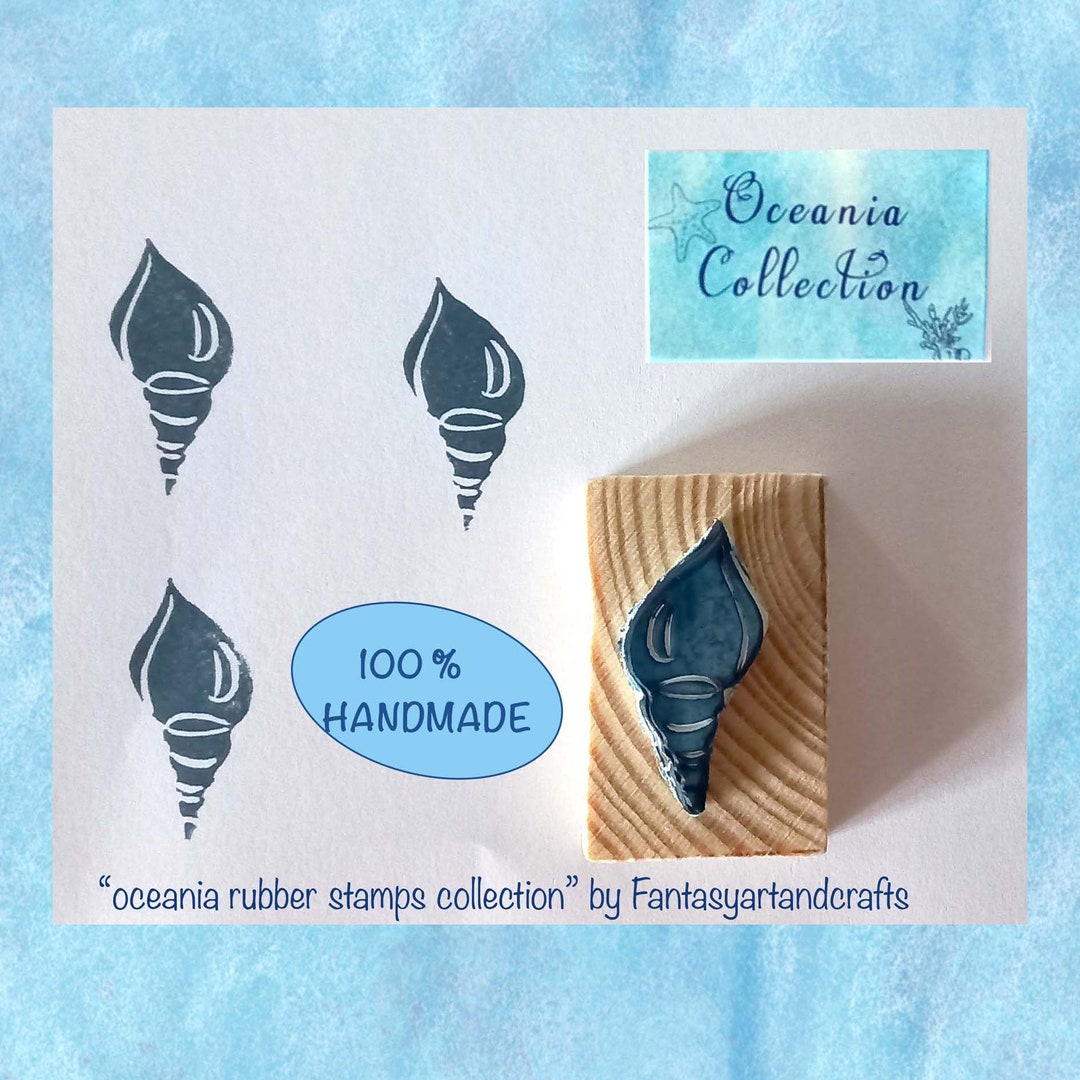 Seashell Bullet Journal Stamp, Shell Handmade Stamp, Handmade Rubber ...