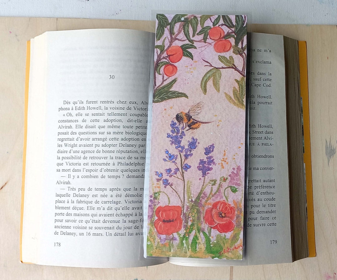 Summer Bookmark, Bumblebee Bookmark, Nature Printed Bookmark, Bee and ...