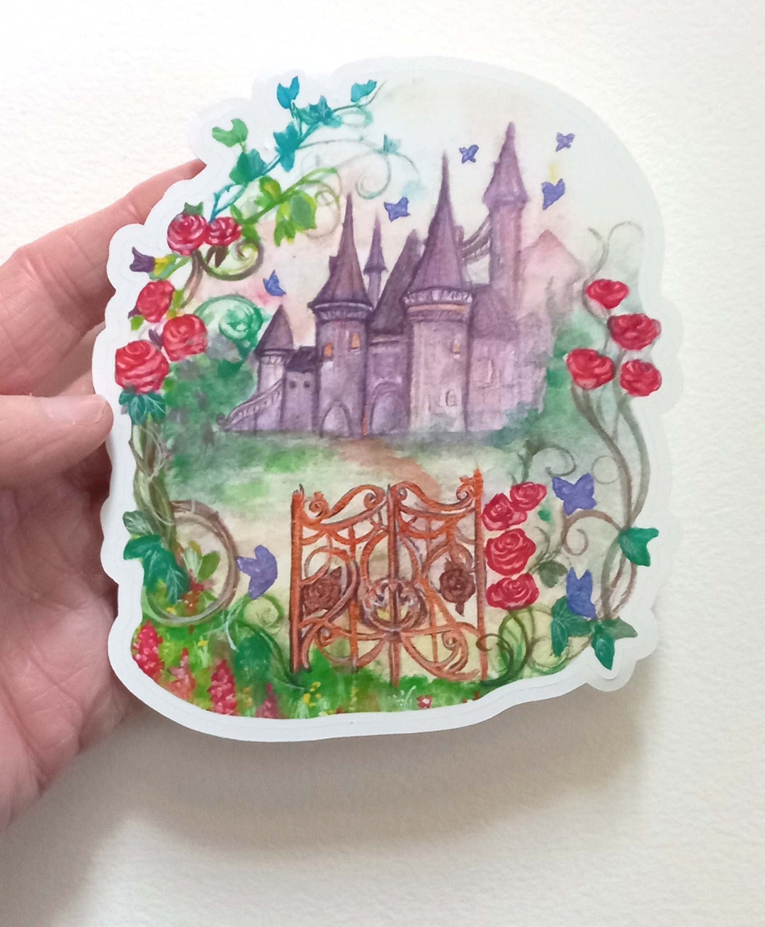 Enchanted Castle Sticker, Fairy Tale Castle Glossy Vinyl Sticker ...