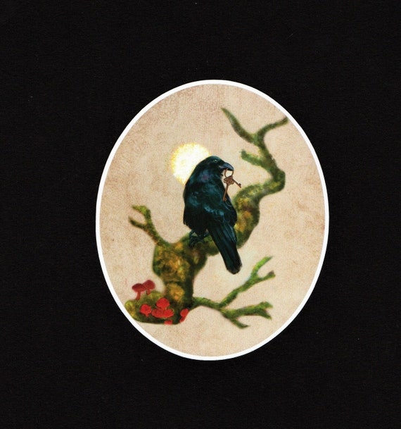 Raven Sticker Raven Vinyl Sticker Raven Laptop Decal Raven | Etsy