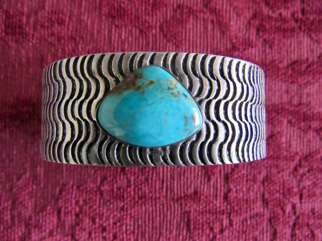 Unusual, Elegant, Modernist, Navajo, "wave" Stamped, Sterling Silver ...
