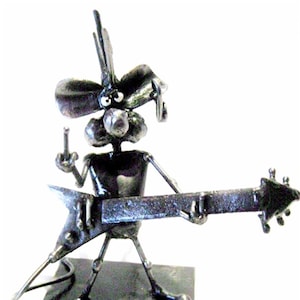 Punk Mouse Guitarist Welded Steel Sculpture - Etsy