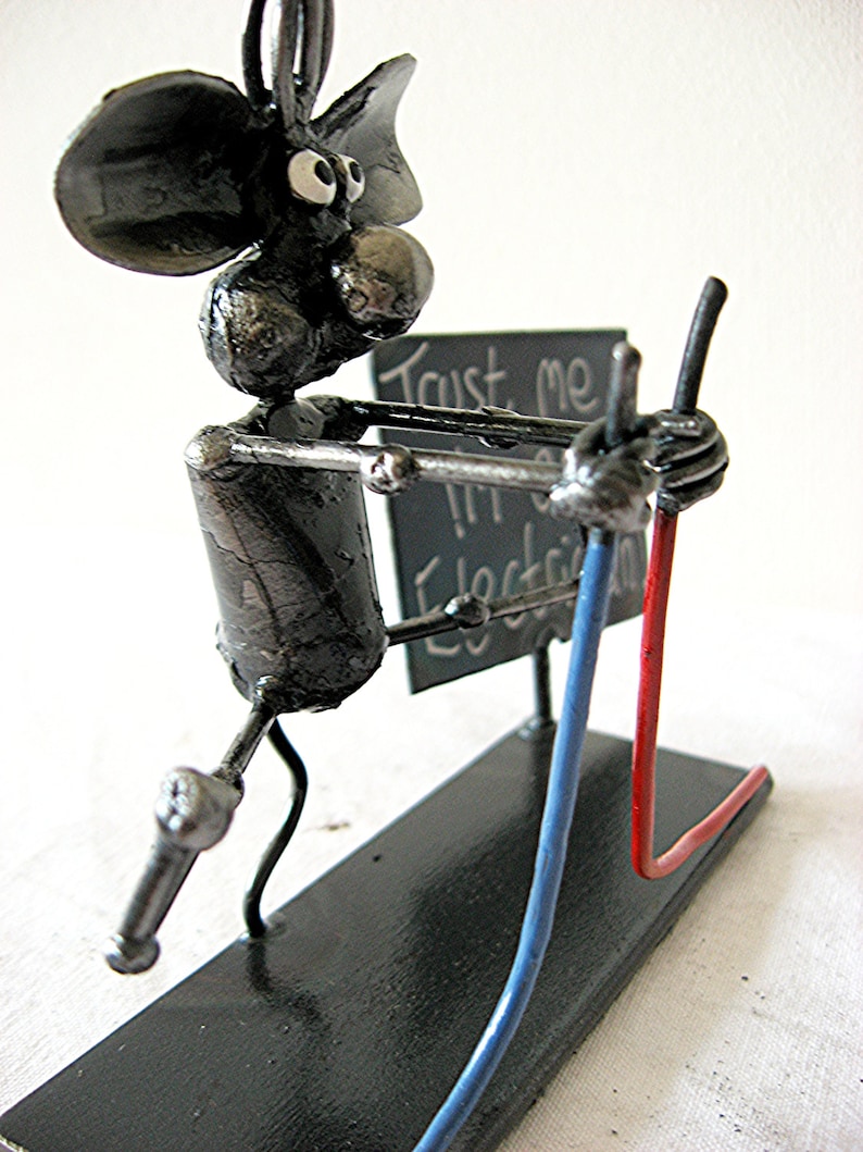 Electrician Mouse Metal Sculpture "trust Me I'm an Electrician" - Etsy