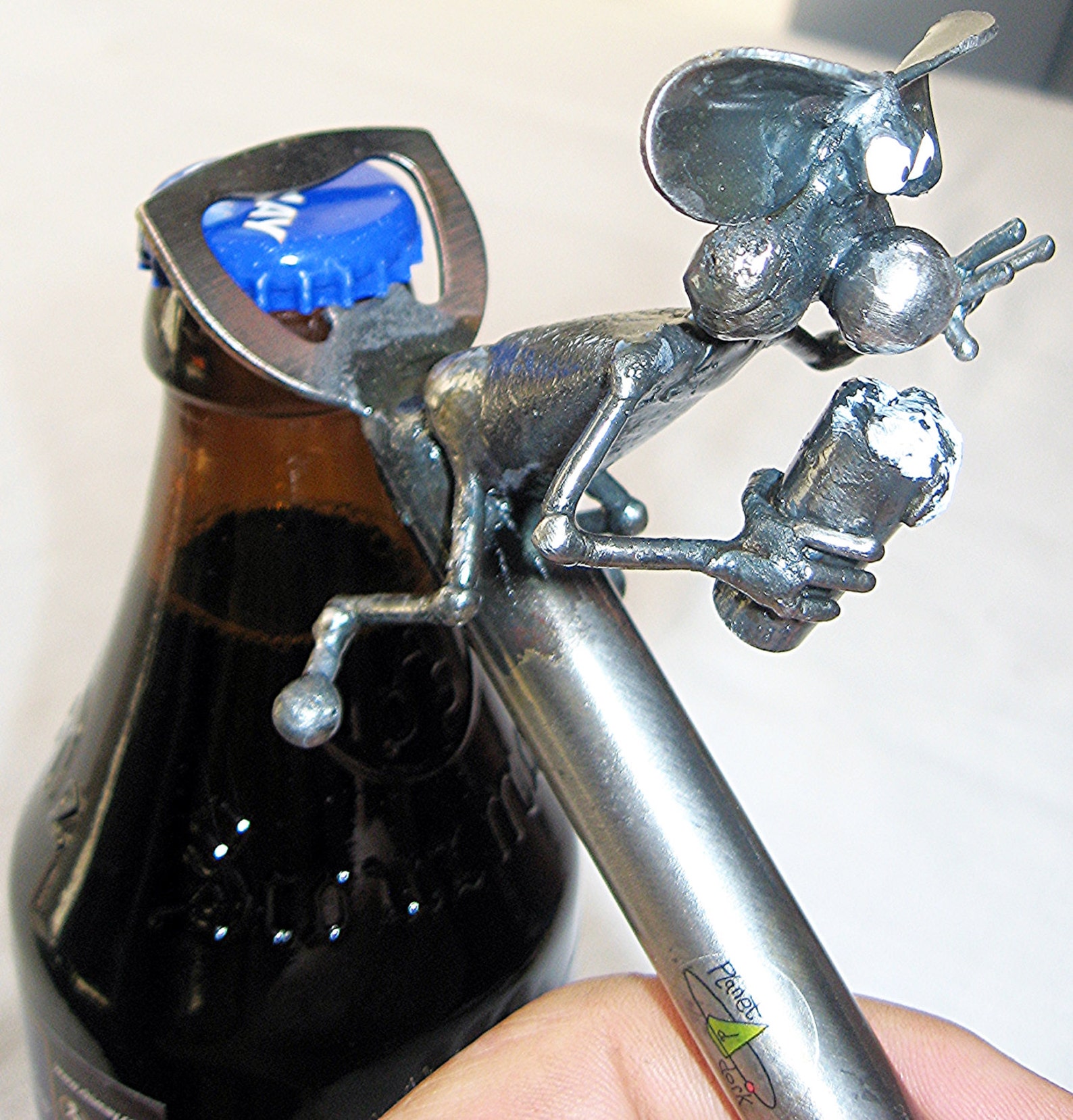 Bottle Opener - Beer Drinking Mouse Handmade From Recycled Steel - Etsy