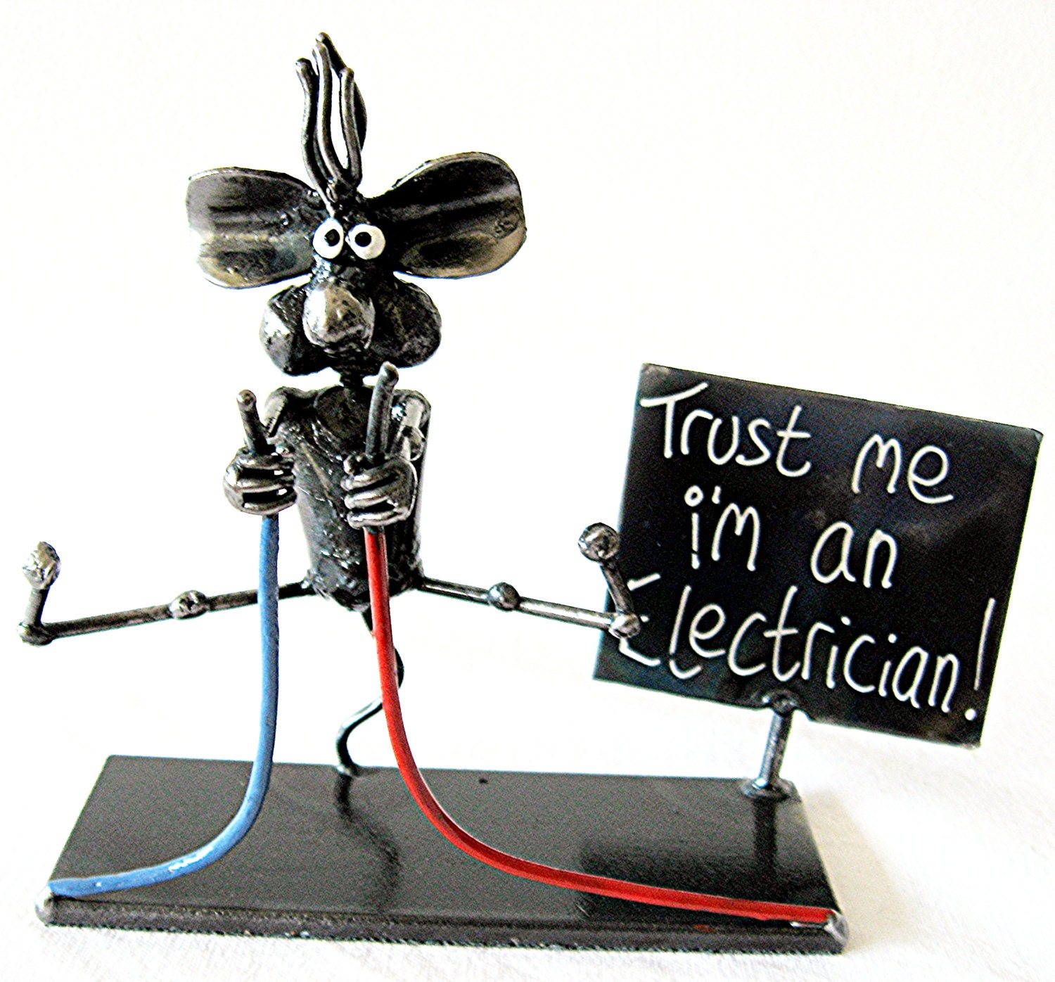 Electrician Mouse Metal Sculpture "trust Me I'm an Electrician" - Etsy
