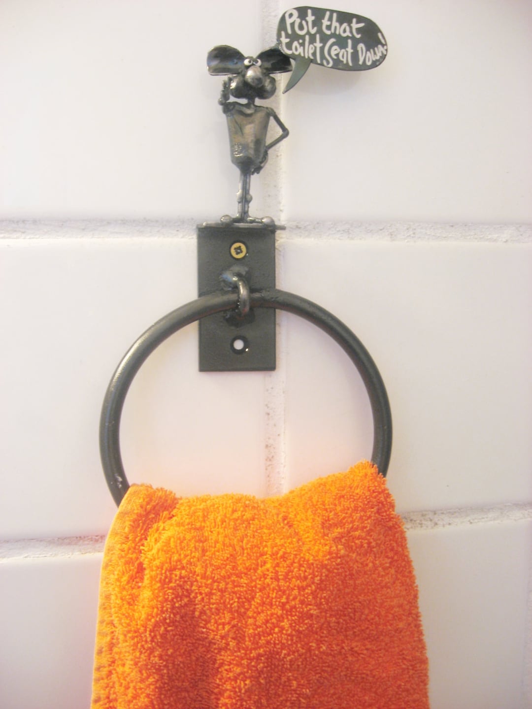 Towel Ring- Unique Sculpted Steel Mouse Towel Ring - Etsy