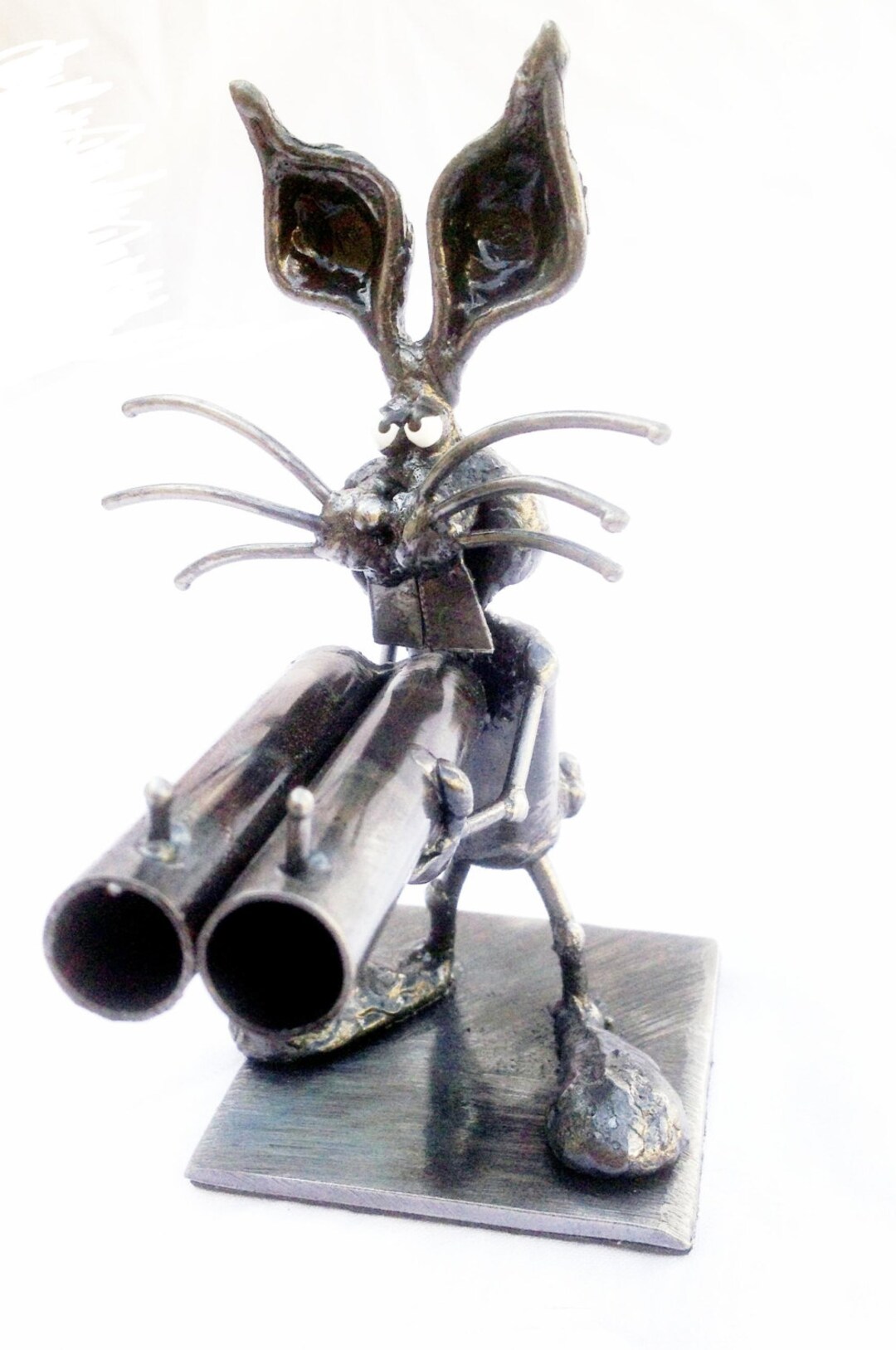 Homicidal Rabbit With Shotgun Steel Sculpture - Etsy