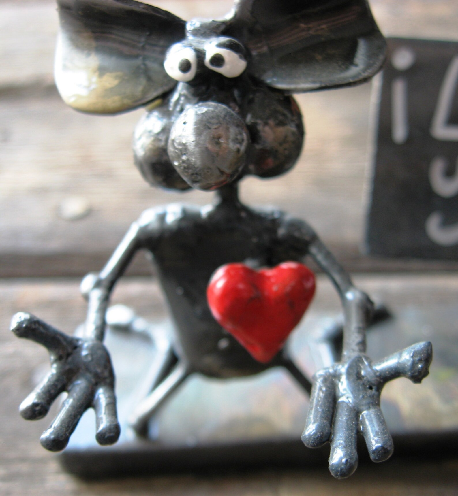Romantic Mouse Saying "i Love You" , Handmade From Recycled Steel. - Etsy