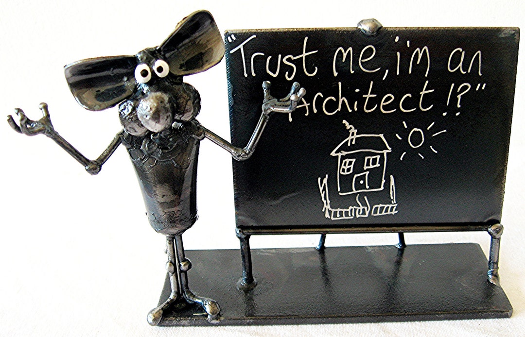Architect Mouse Sculpture Made From Recycled Steel - Etsy