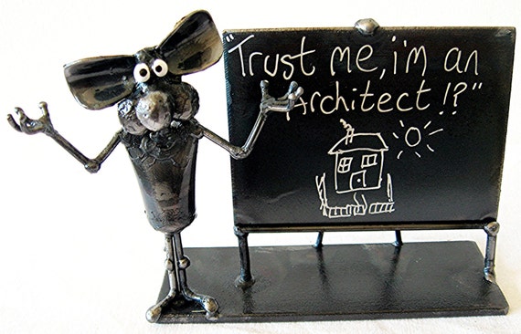 Architect Mouse Sculpture Made From Recycled Steel | Etsy