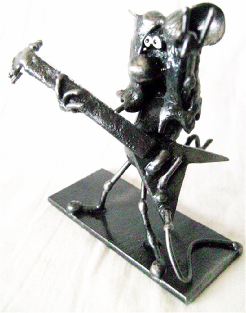 Heavy Metal Mouse Guitar Hero Sculpture - Etsy