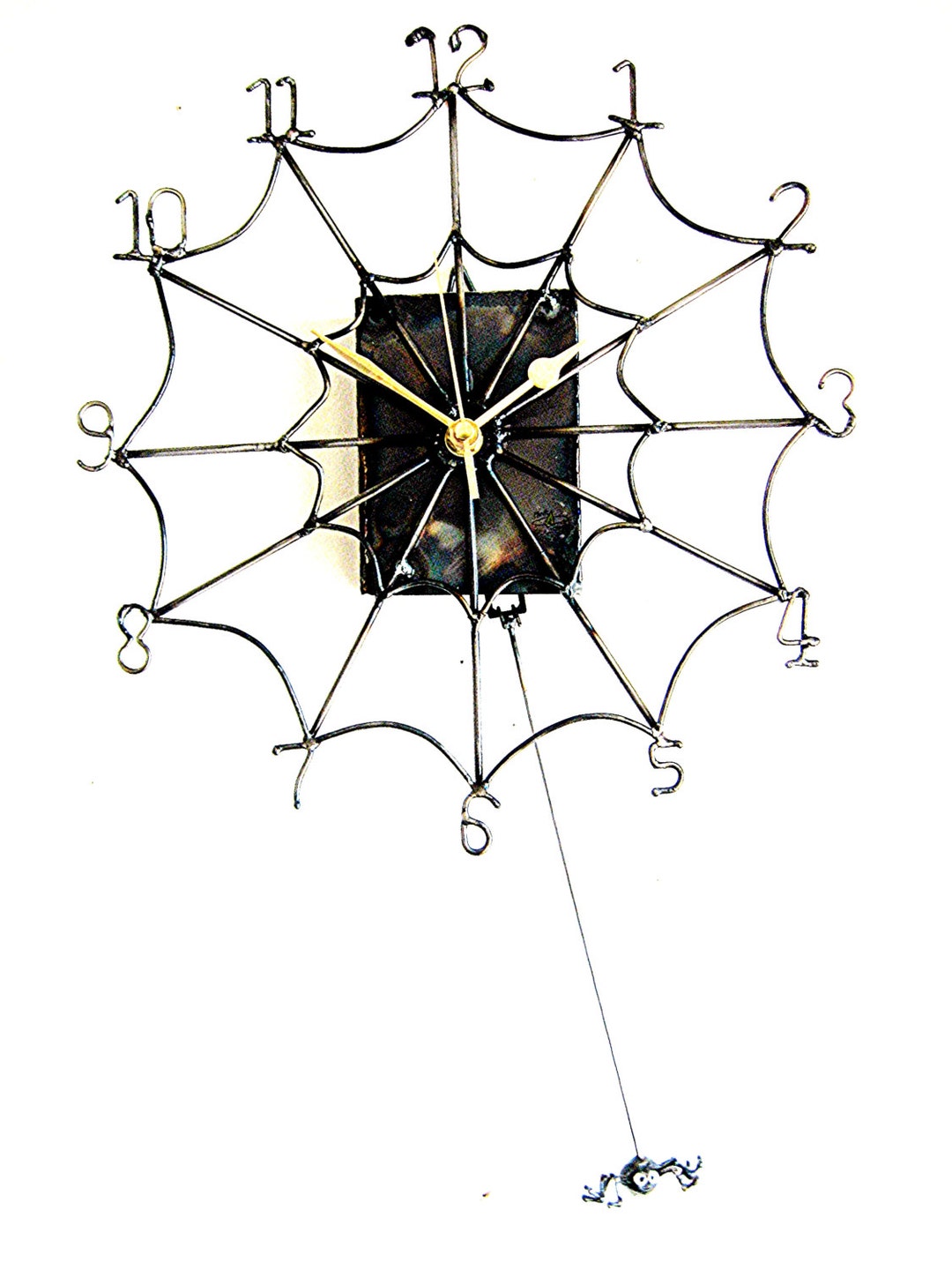 Spider Web Wallclock,with Working Spider Pendulum, Handmade From ...