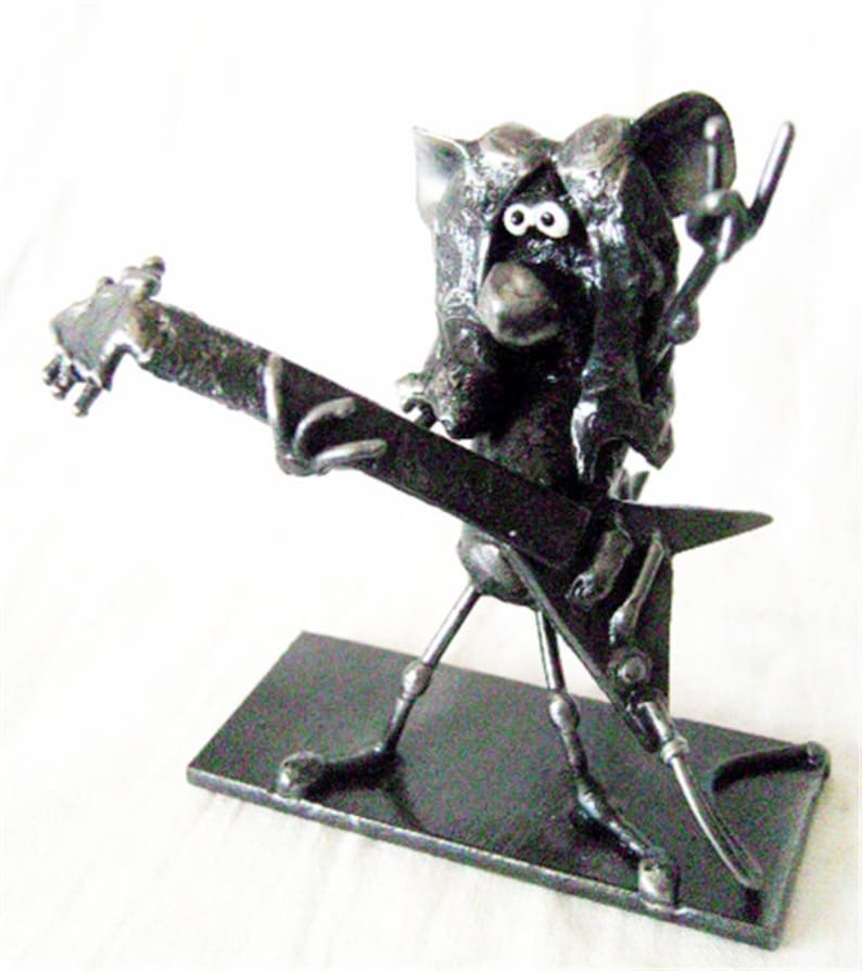 Heavy Metal Mouse Guitar Hero Sculpture | Etsy