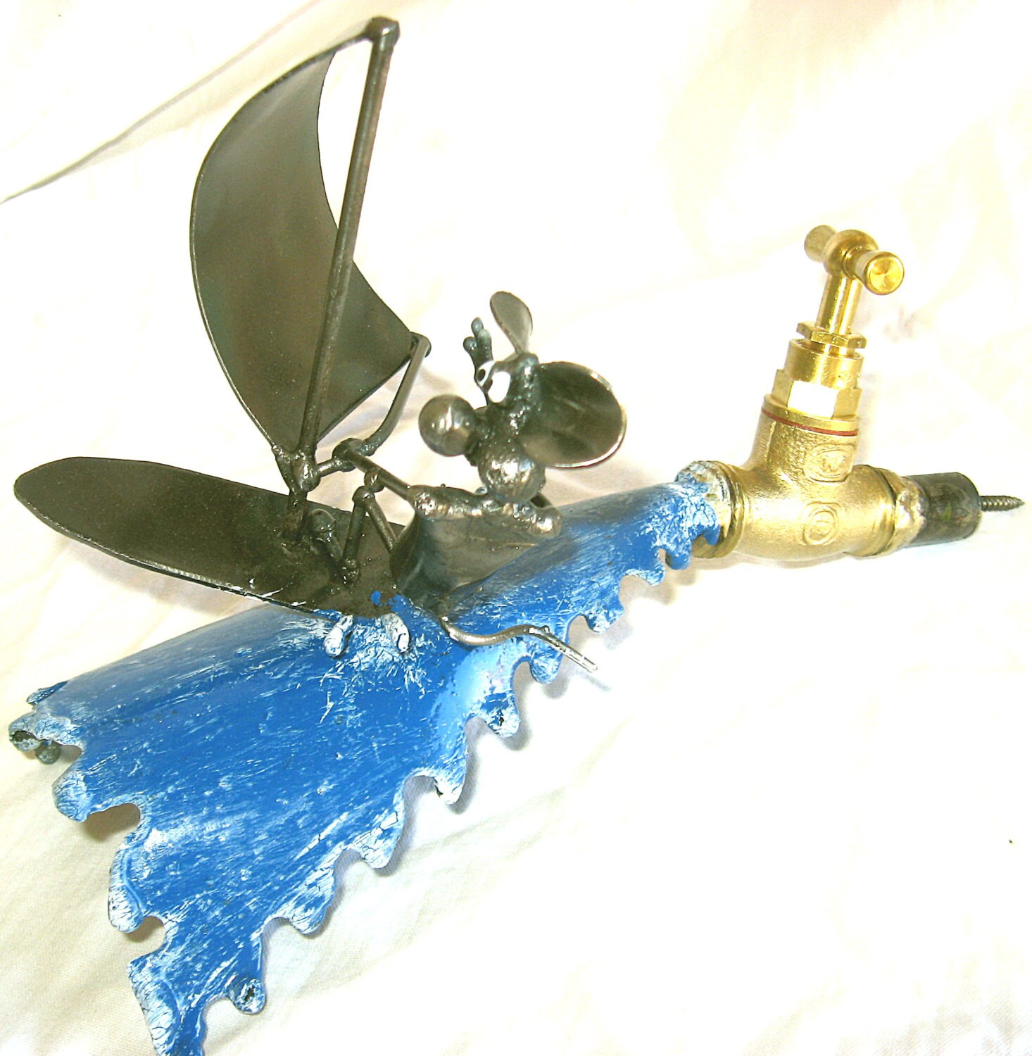 Windsurfing Mouse Sculpture made from Recycled Metals | Etsy